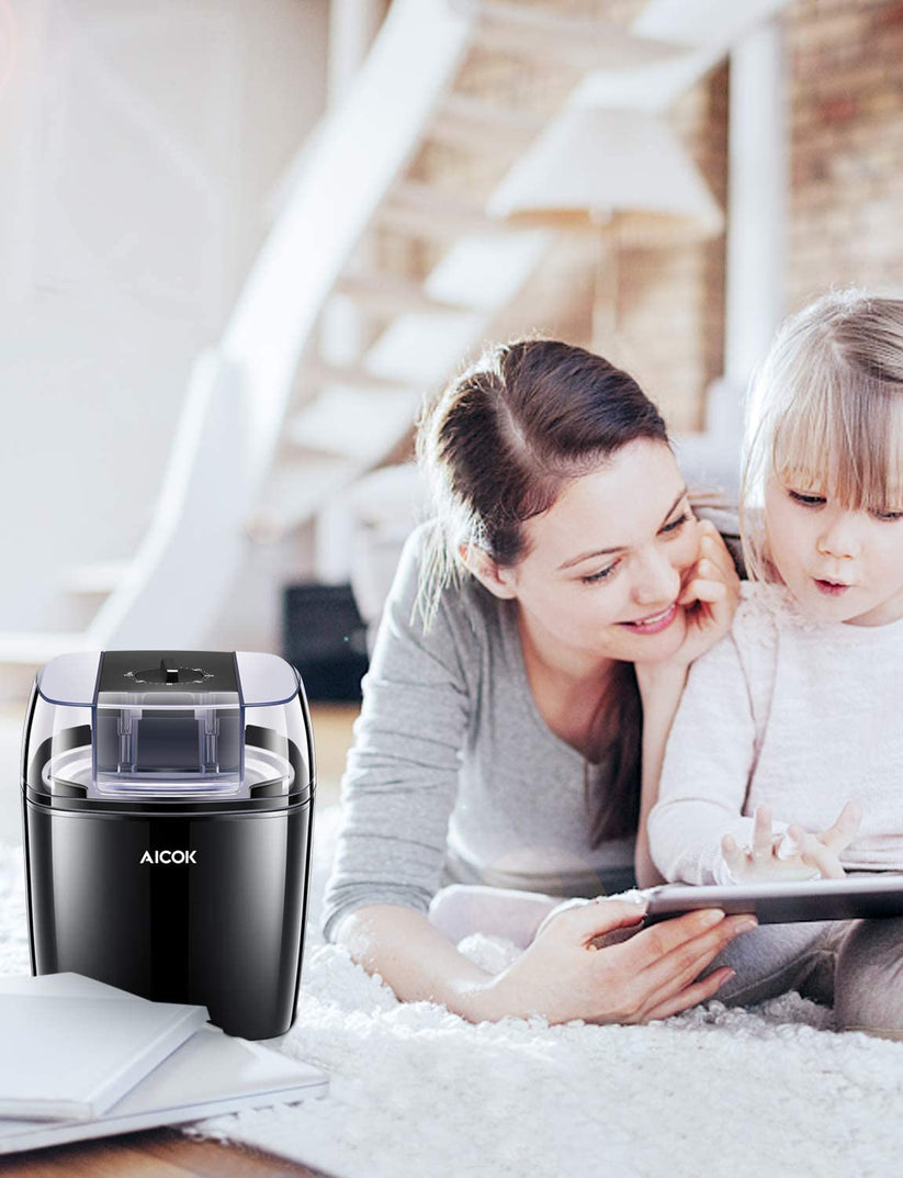 1.5L Ice Cream Maker, Yogurt Function, Compact Ice Cream Machine – AICOOK