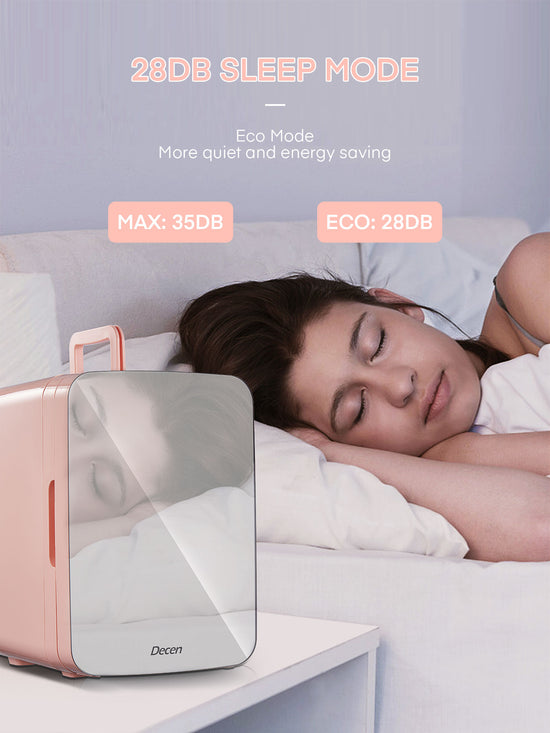 Mini Fridge 10L Portable Mirrored Beauty Cooler Warmer for Bedroom ...