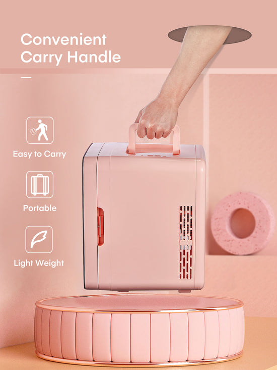 Mini Fridge 10L Portable Mirrored Beauty Cooler Warmer for Bedroom ...